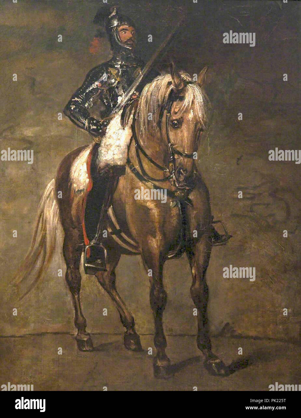 Haydon Benjamin Robert - Study of a Man in Armour on Horseback Stock ...