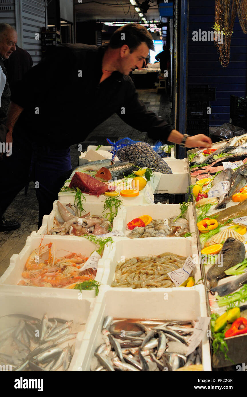 Italy, Lazio, Rome, Testaccio, market, fish stall Stock Photo - Alamy