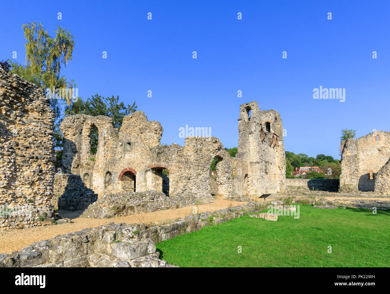 Ruins of ancient medieval Wolvesey Castle (Old Bishop's Palace) in ...