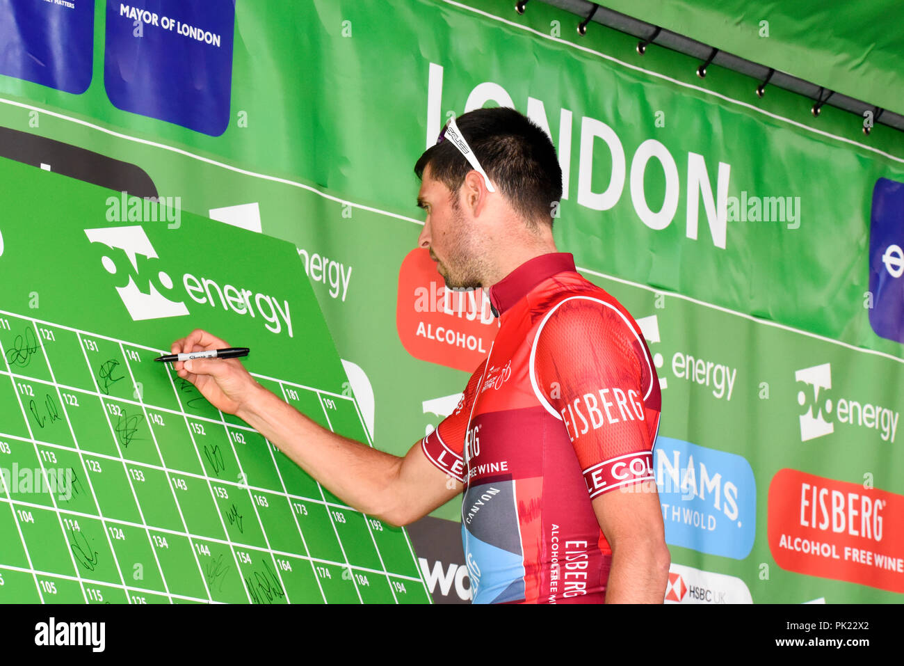 Alex Paton of Canyon Eisberg signing in for the OVO Energy Tour of ...