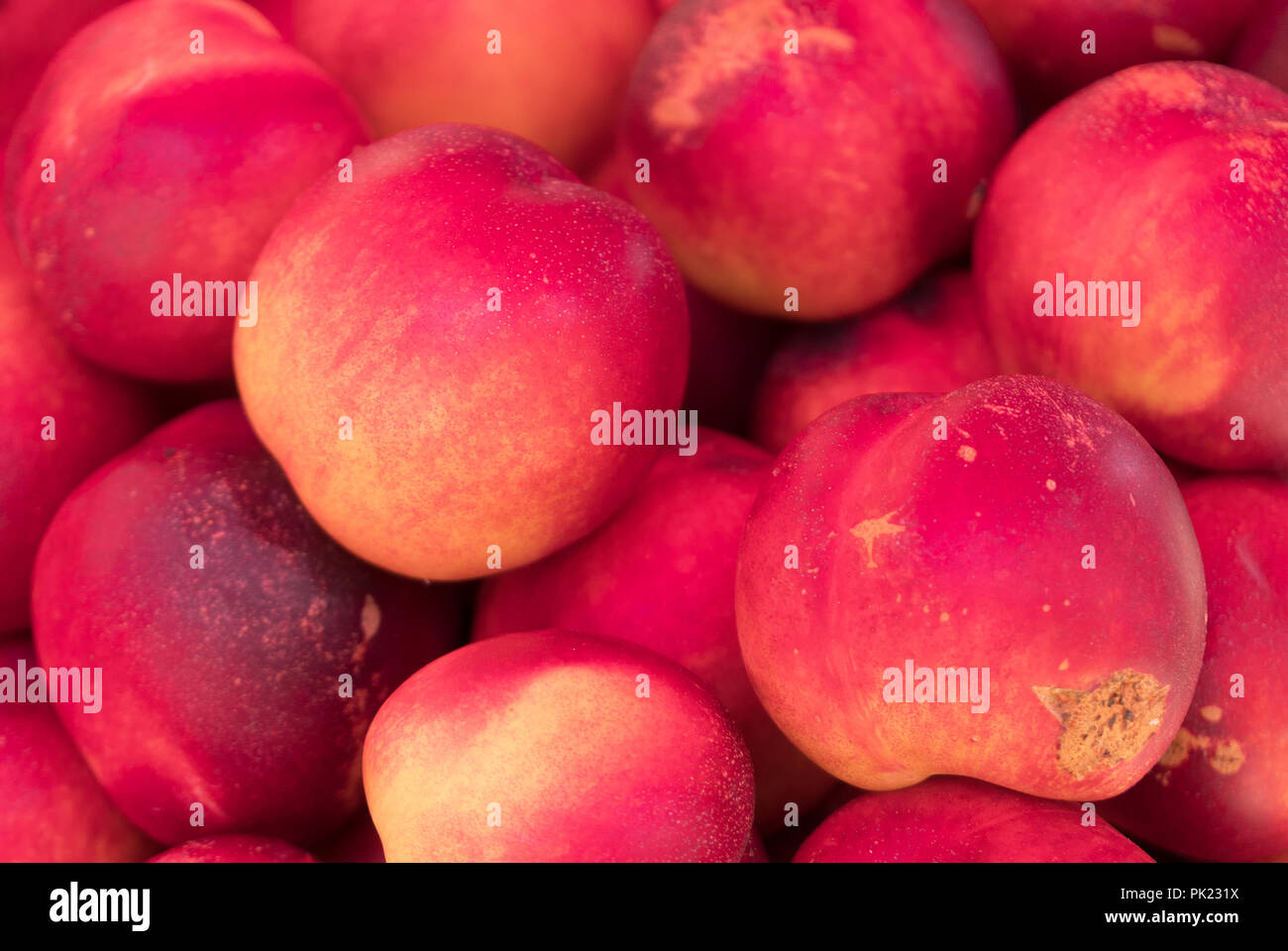 Close up many nectarines hi-res stock photography and images - Alamy