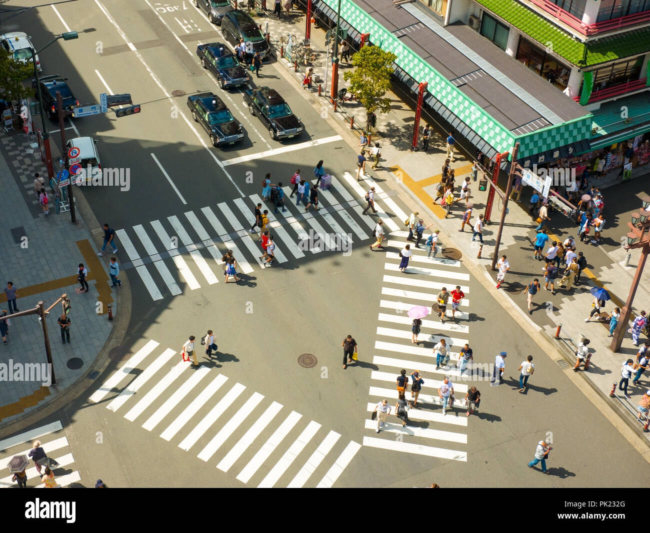 Tokyo, Japan. September 8, 2018. People walking at zebra Crossing in ...