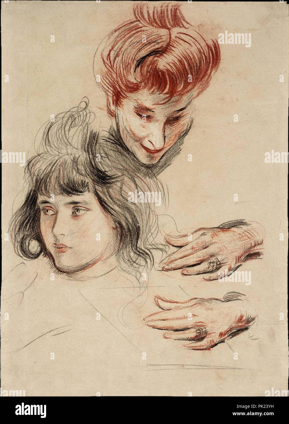 Helleu Paul - Studies of Mme Helleu and Ellen Stock Photo - Alamy