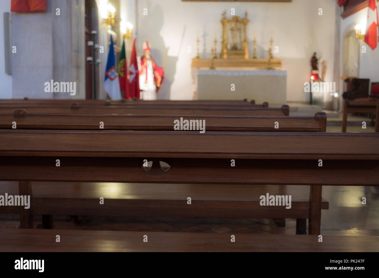 Interior of an empty church Stock Photo - Alamy