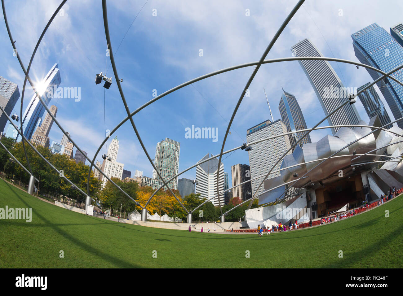 The Great Lawn, Trellis, Bandshell and Jay Pritzker Pavilion ...