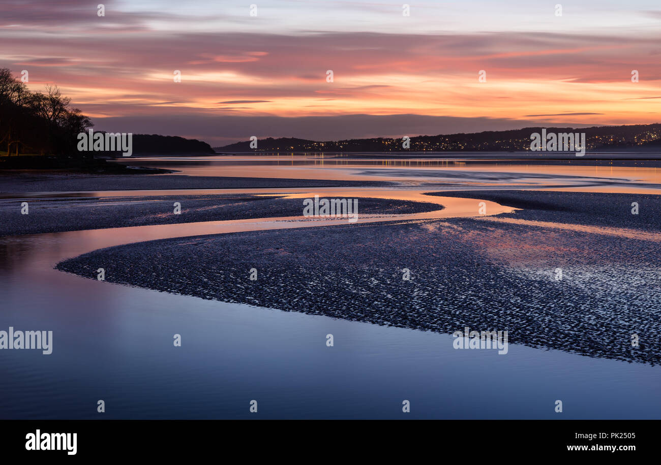 Estuary Curves, Sandside, Cumbria, UK Stock Photo - Alamy
