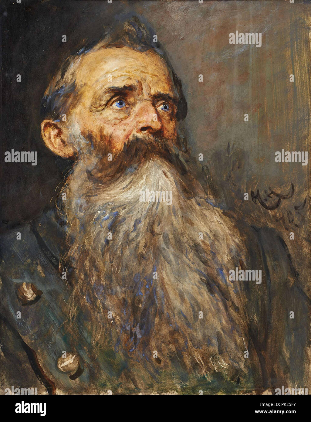 Herkomer Hubert Von - Study of the Head of a Bavarian Man Stock Photo ...