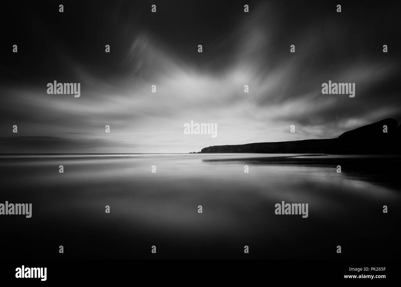 Headland Reflection, Bedruthan Steps, Cornwall, UK Stock Photo - Alamy