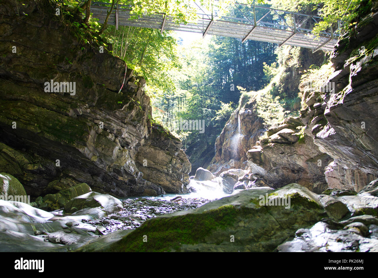 Sun, Bridge, Canyon and Water Stock Photo - Alamy