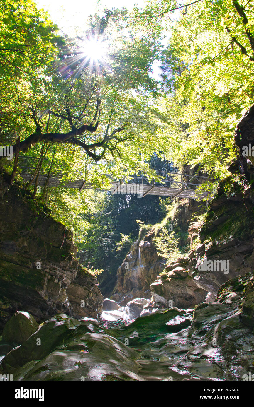 Sun, Bridge, Canyon and Water Stock Photo - Alamy