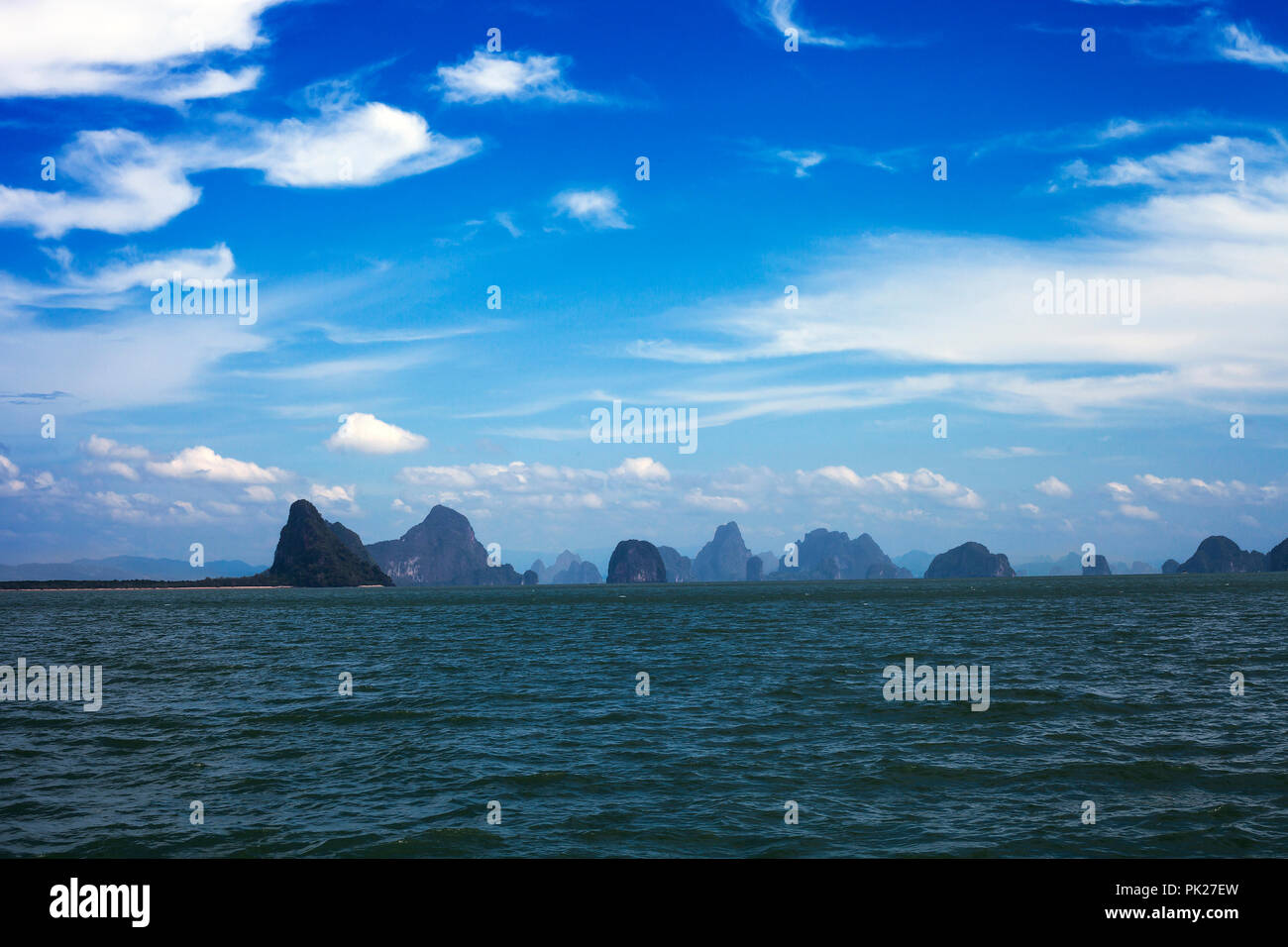 Summer landscape with Andaman sea and lot of islands. Seascape with ...