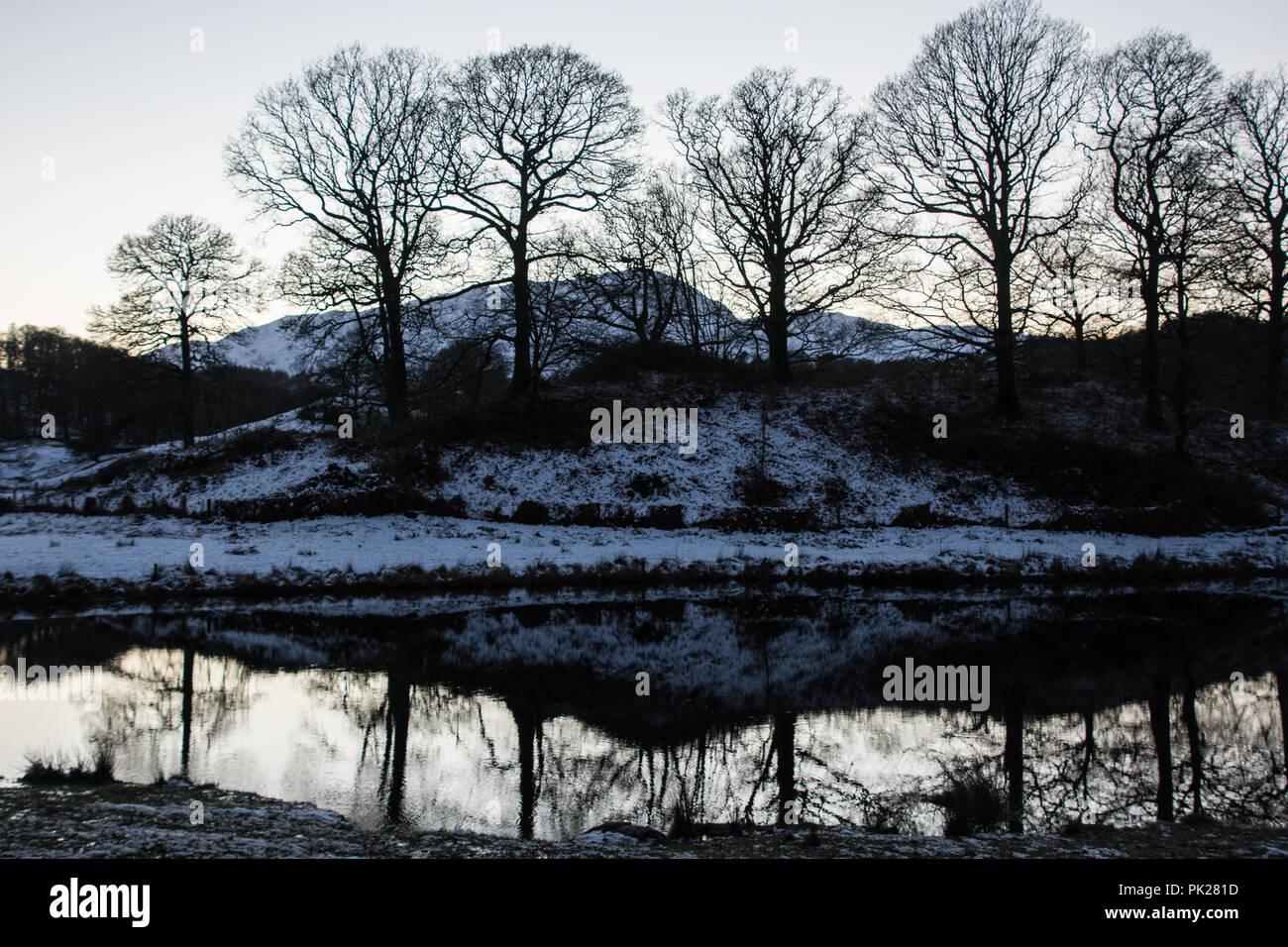 Winter view. River Brathay, Ambleside, Lake District UK Stock Photo - Alamy