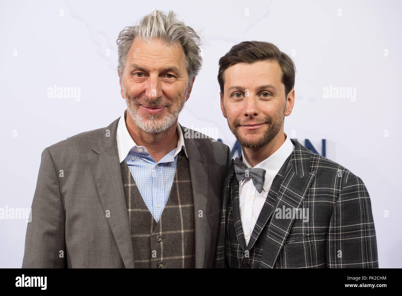 Rufus BECK, left, actor, and his son Jonathan BECK, actor, bust ...