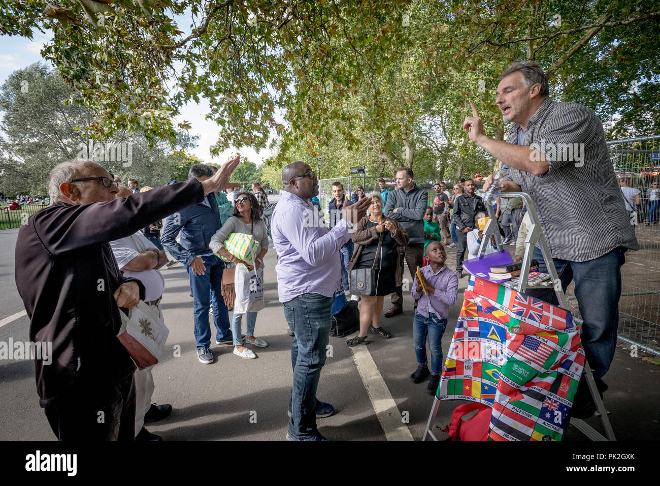 Speakers’ Corner, the public speaking area of Hyde Park in London Stock ...