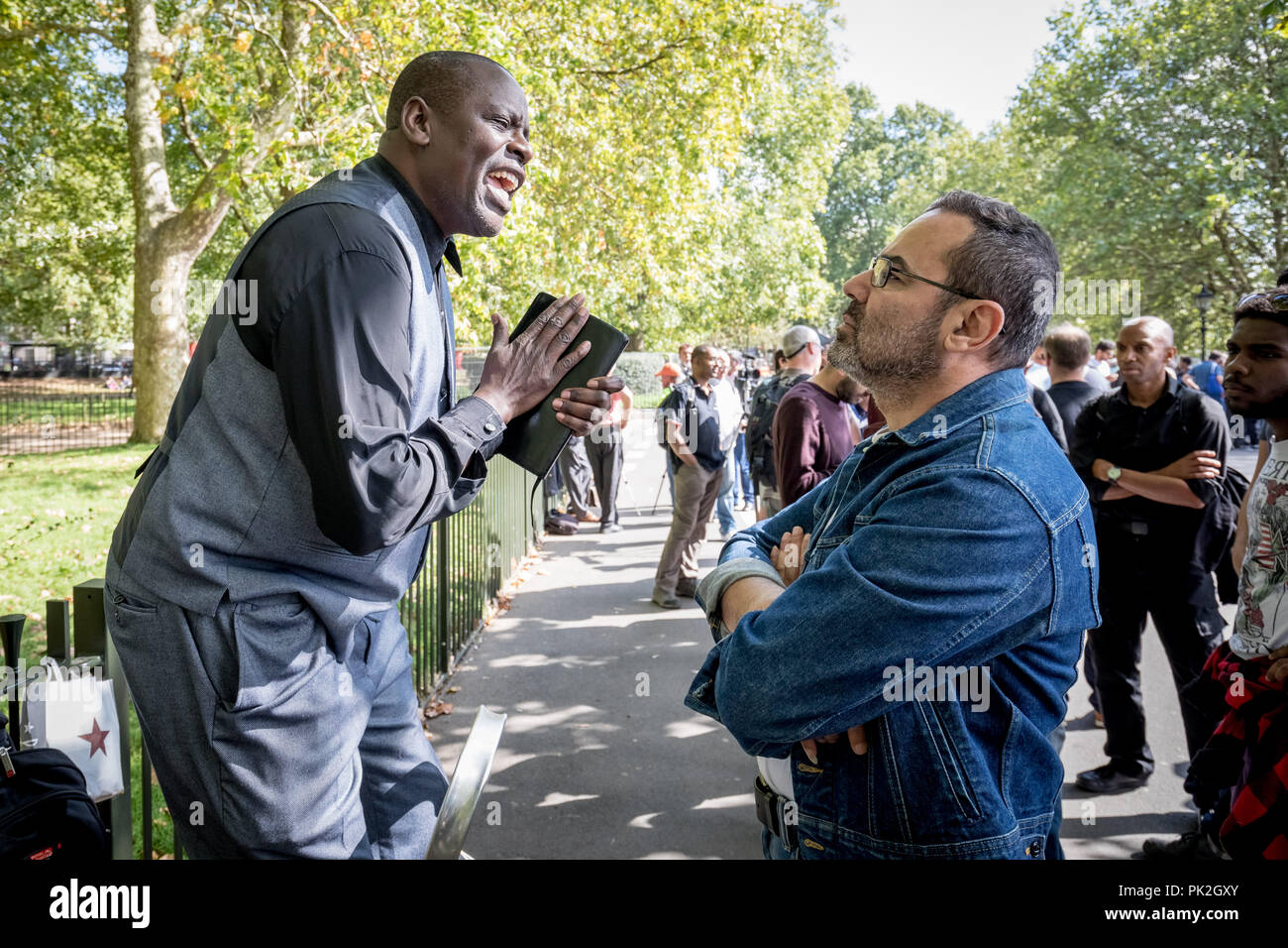 Speakers’ Corner, the public speaking area of Hyde Park in London Stock ...