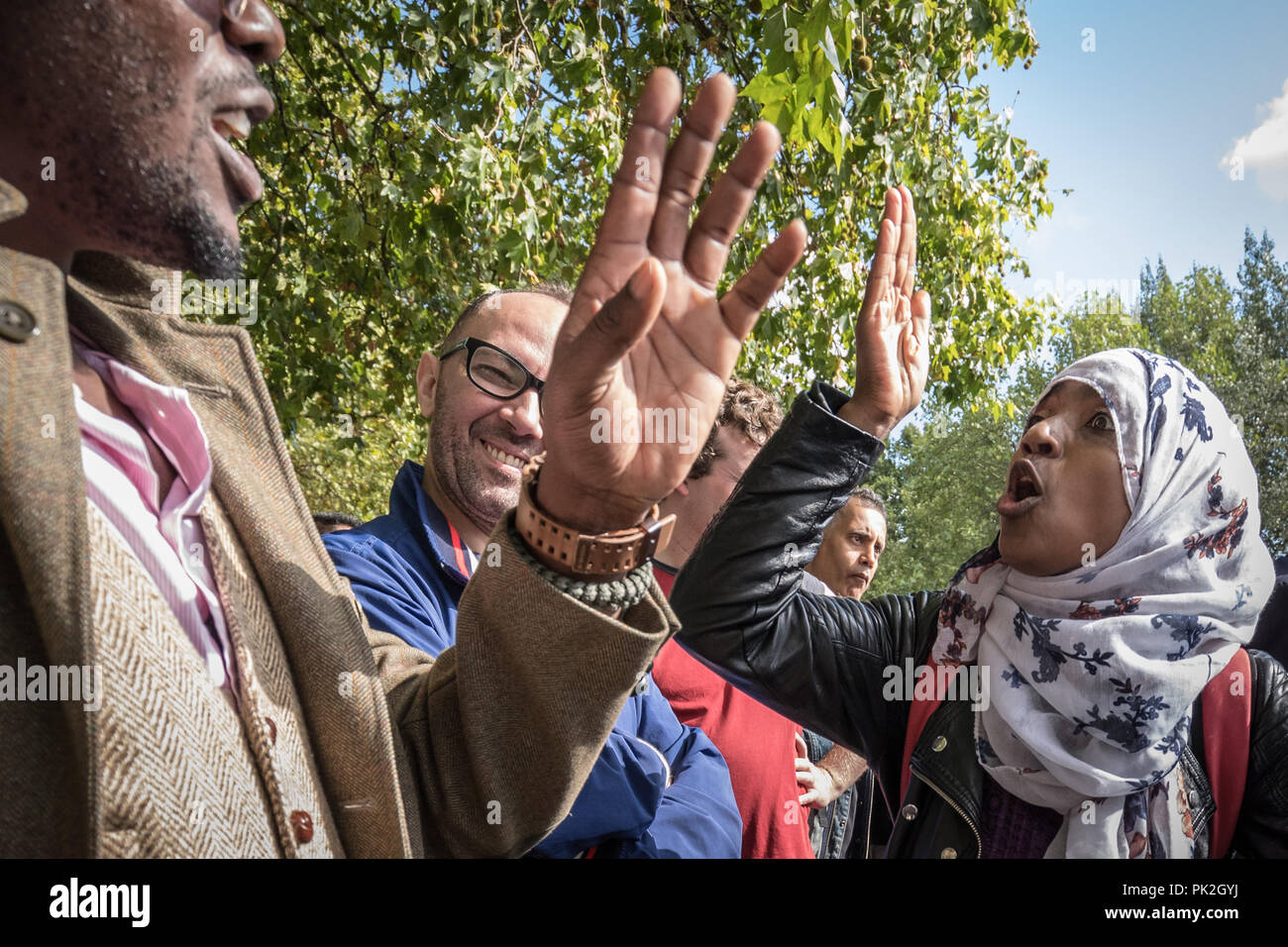 Speakers’ Corner, the public speaking area of Hyde Park in London Stock ...