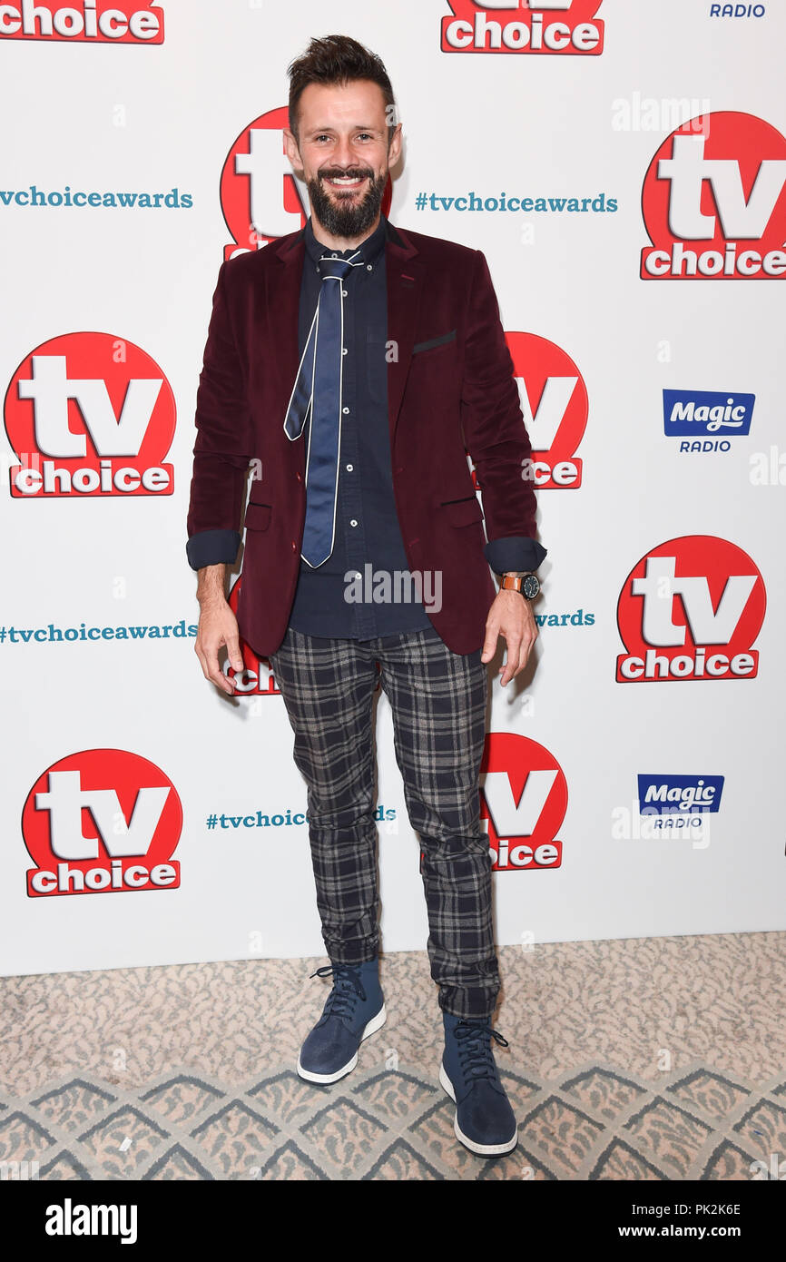 LONDON, UK. September 10, 2018: Max McMurdo at the TV Choice Awards ...