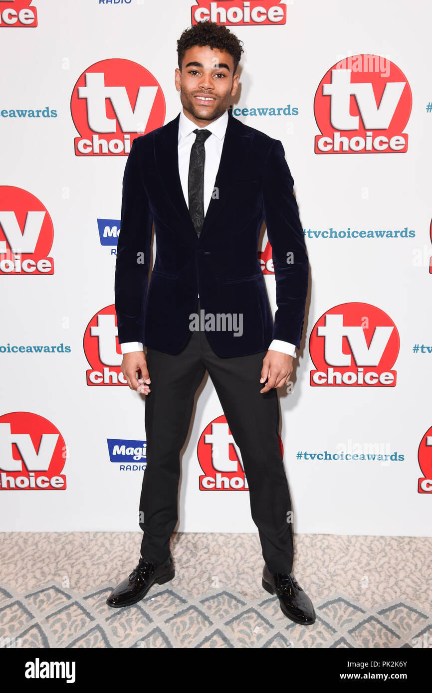 LONDON, UK. September 10, 2018: Malique Thompson-Dwyer at the TV Choice ...