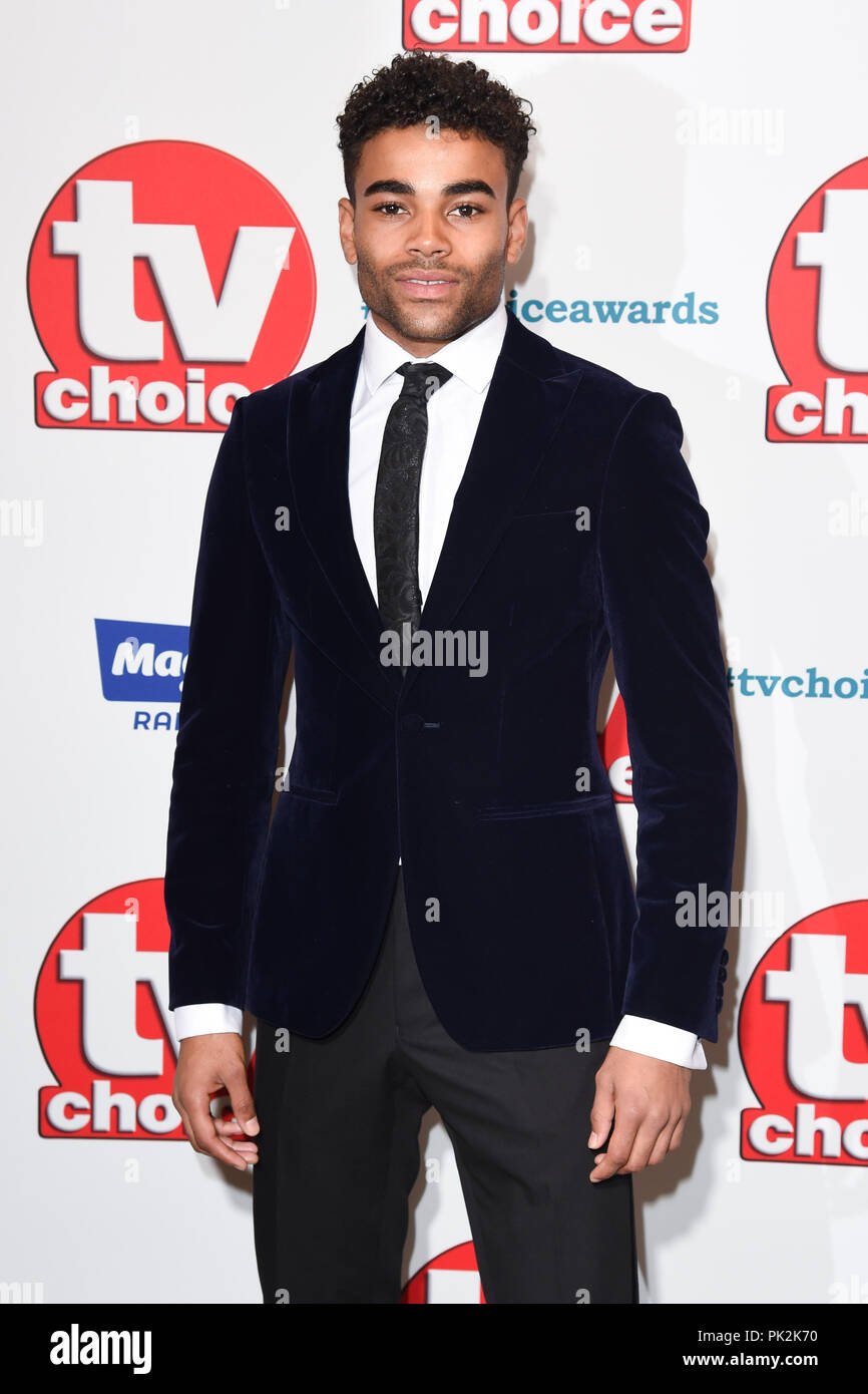 LONDON, UK. September 10, 2018: Malique Thompson-Dwyer at the TV Choice ...