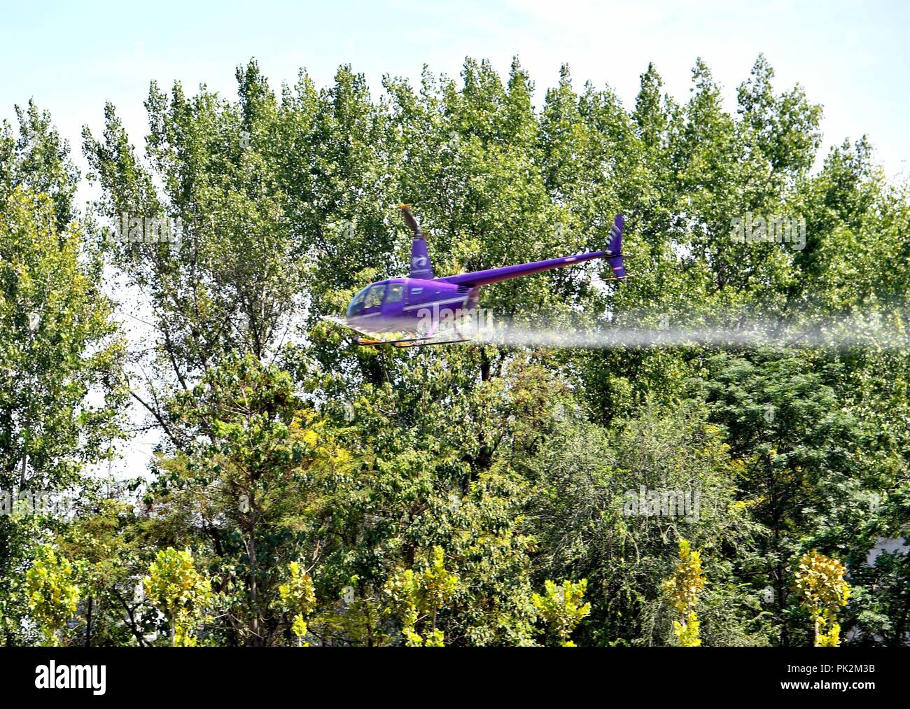 Shangqi, Shangqi, China. 11th Sep, 2018. Shangqiu, CHINA-A helicopter ...