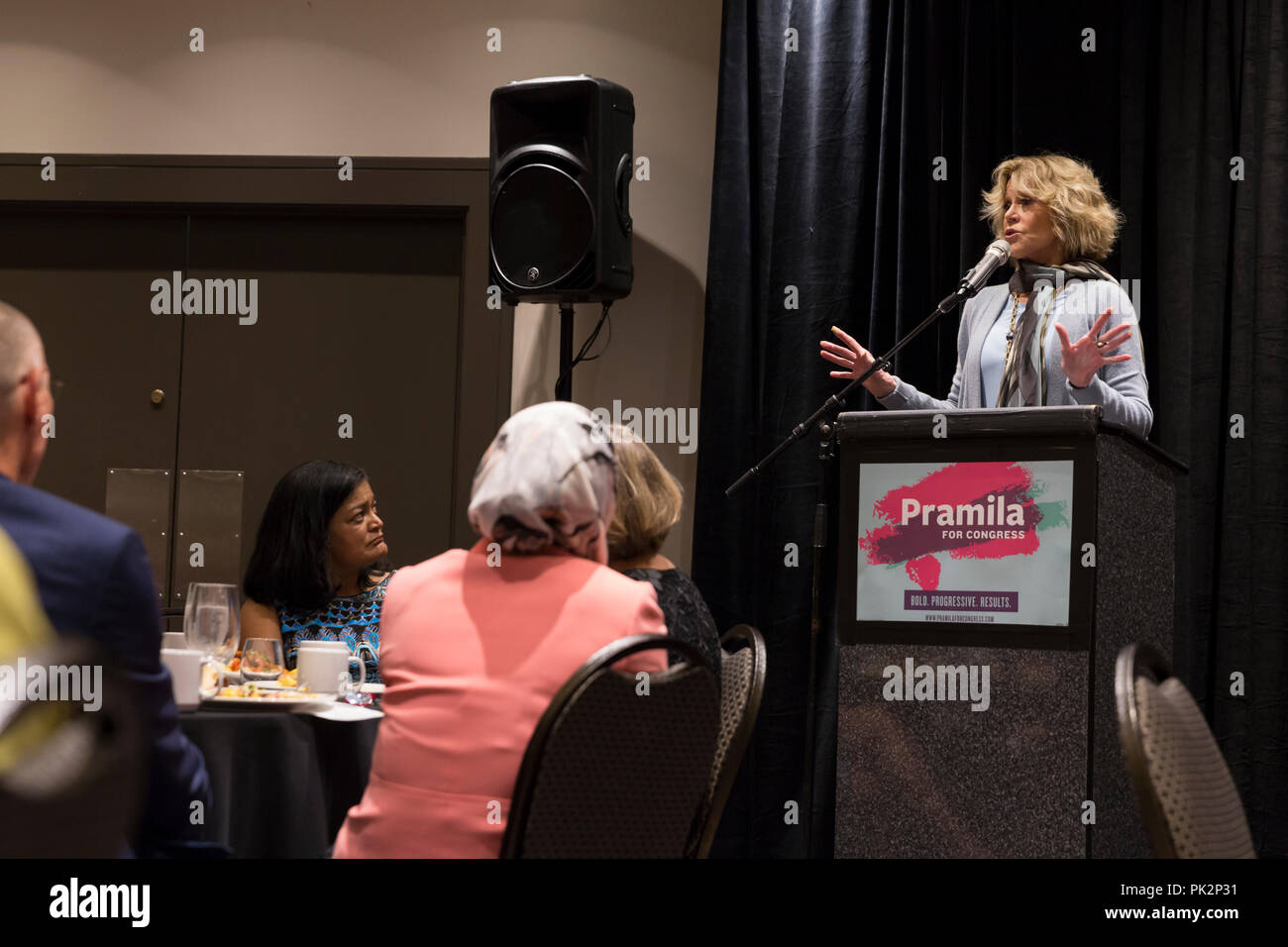 Seattle, Washington, USA. 10th September, 2018. Pramila Jayapal hosts ...