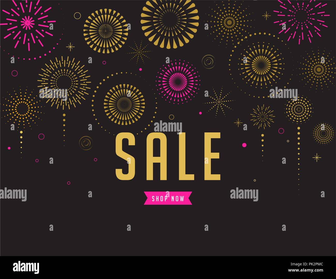 Sale poster, Fireworks and celebration background Stock Vector Image ...