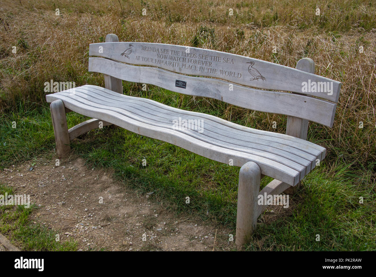 Unusual design of seat donated to the RSPB bird sanctuary at Bempton ...