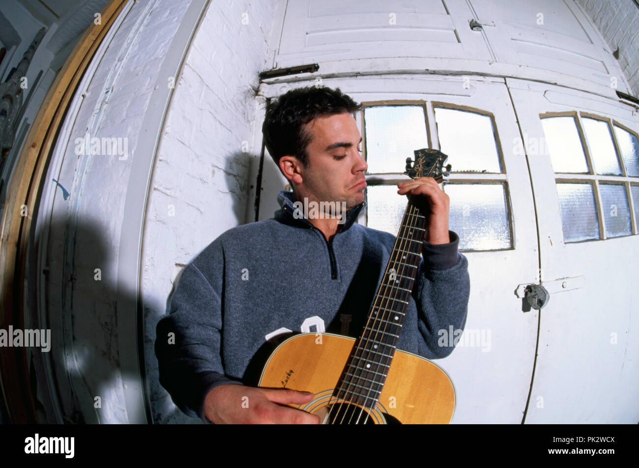 Robbie Williams on 17 April 1997 in London | usage worldwide Stock ...
