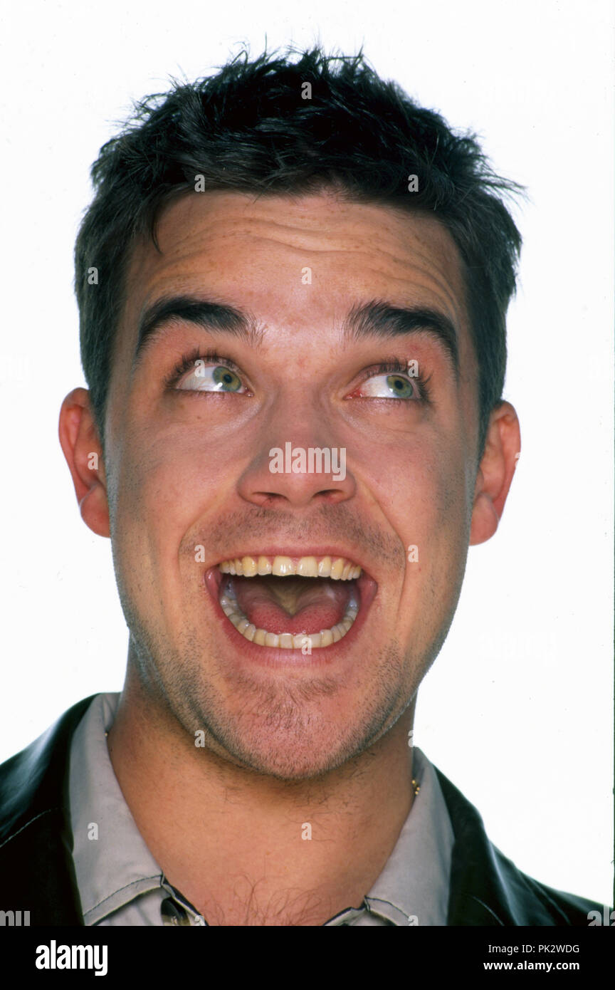 Robbie Williams on 17 April 1997 in London | usage worldwide Stock ...