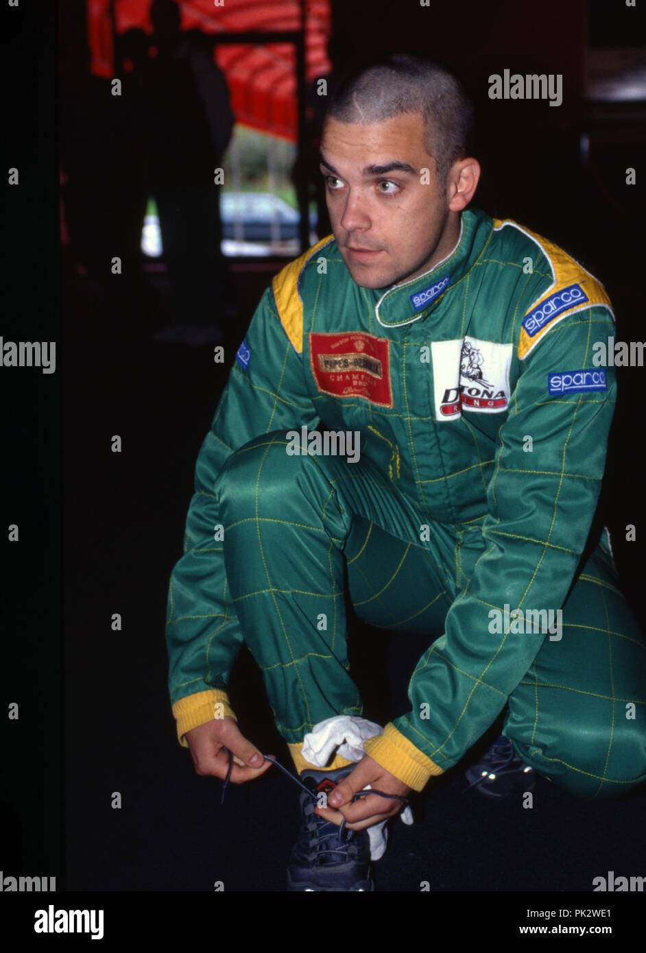 British singer and entertainer Robbie Williams on 3 October 1998 in ...