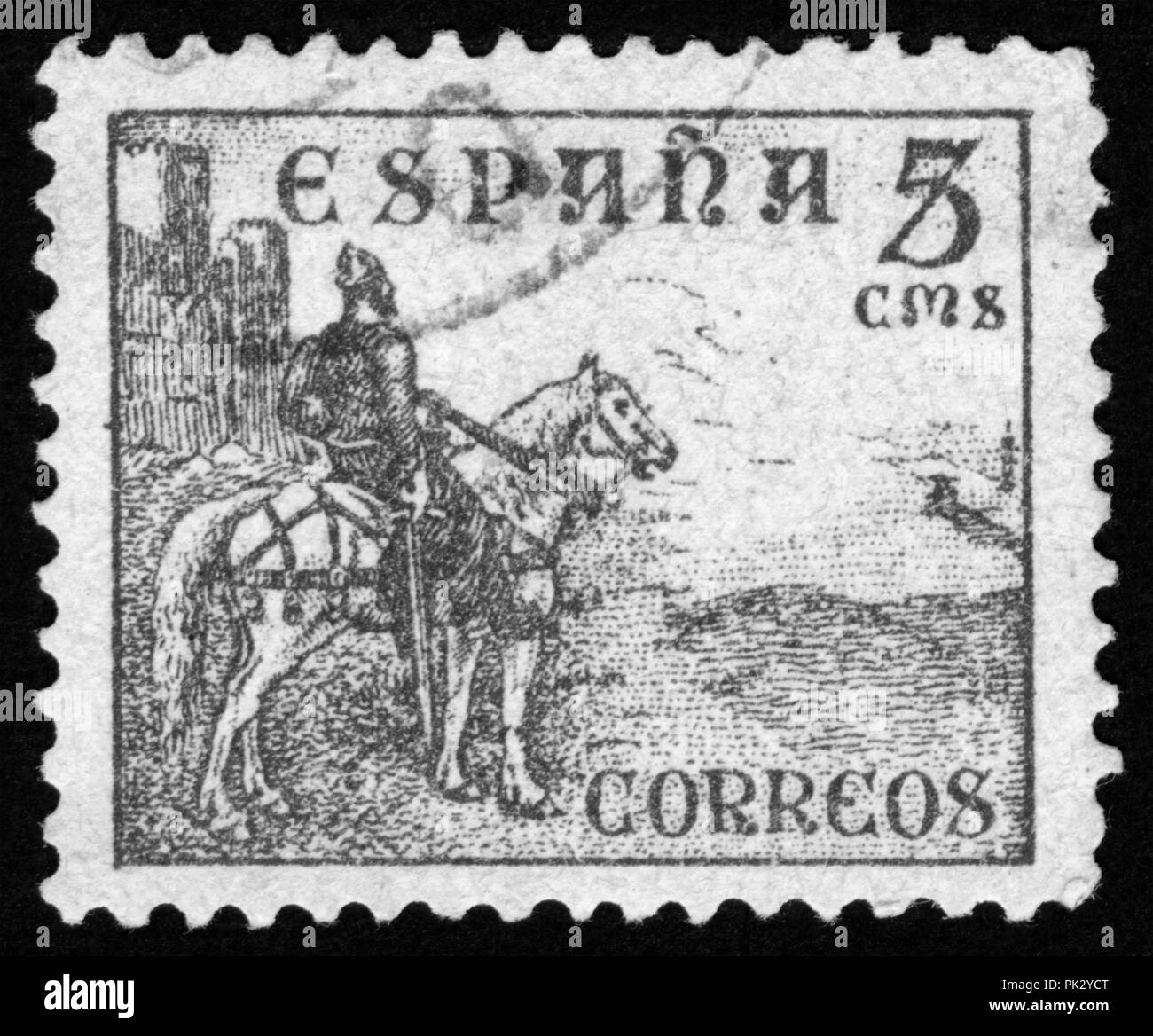 Spain postage stamp Black and White Stock Photos & Images - Alamy