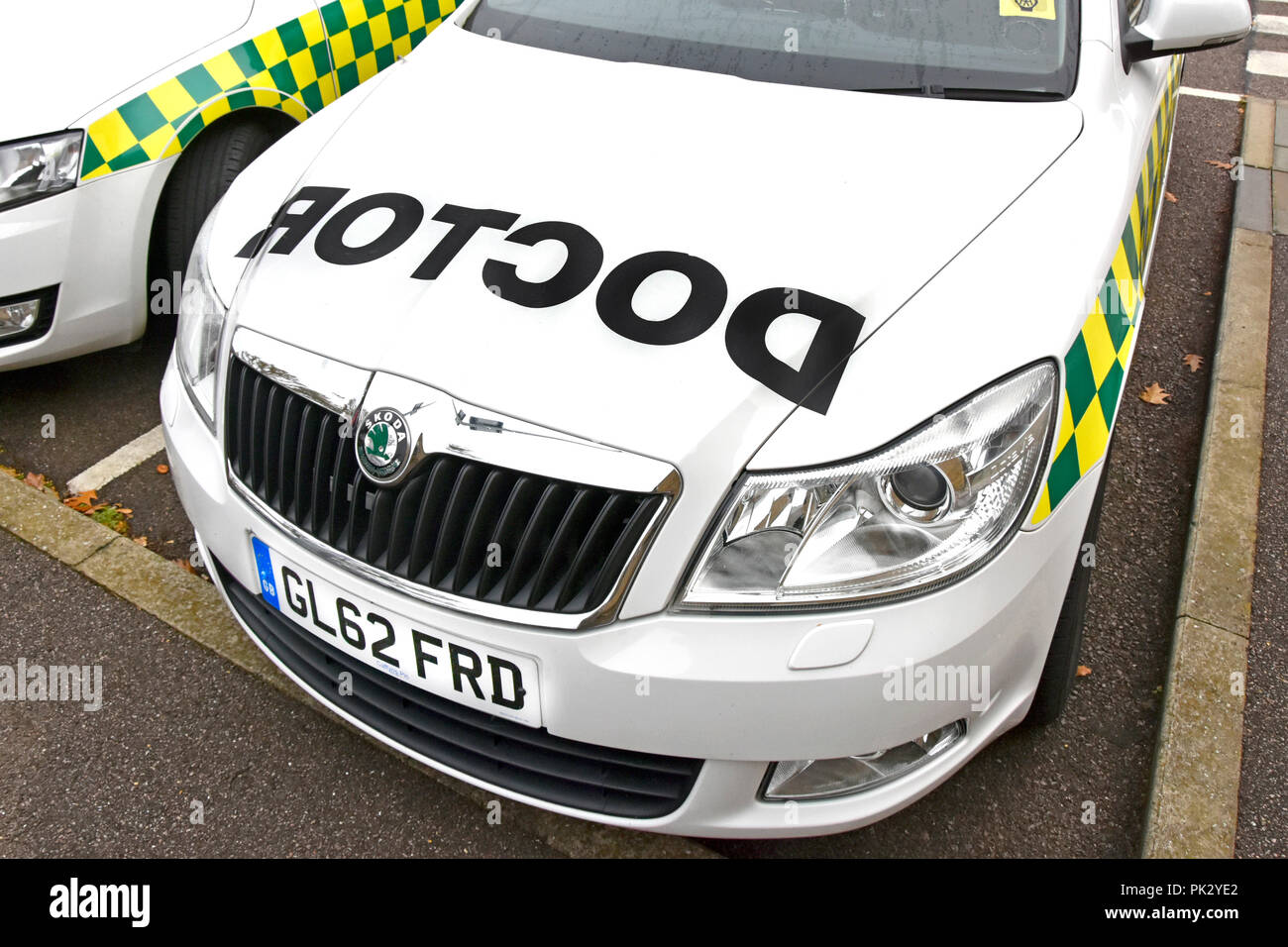 Skoda NHS doctors car emergency healthcare vehicle reverse text letters ...