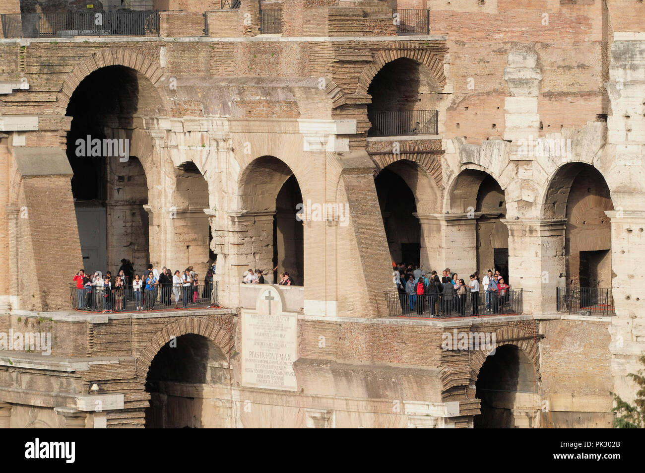 Italy, Lazio, Rome, Colosseum, view of Colosseum interior showing ...