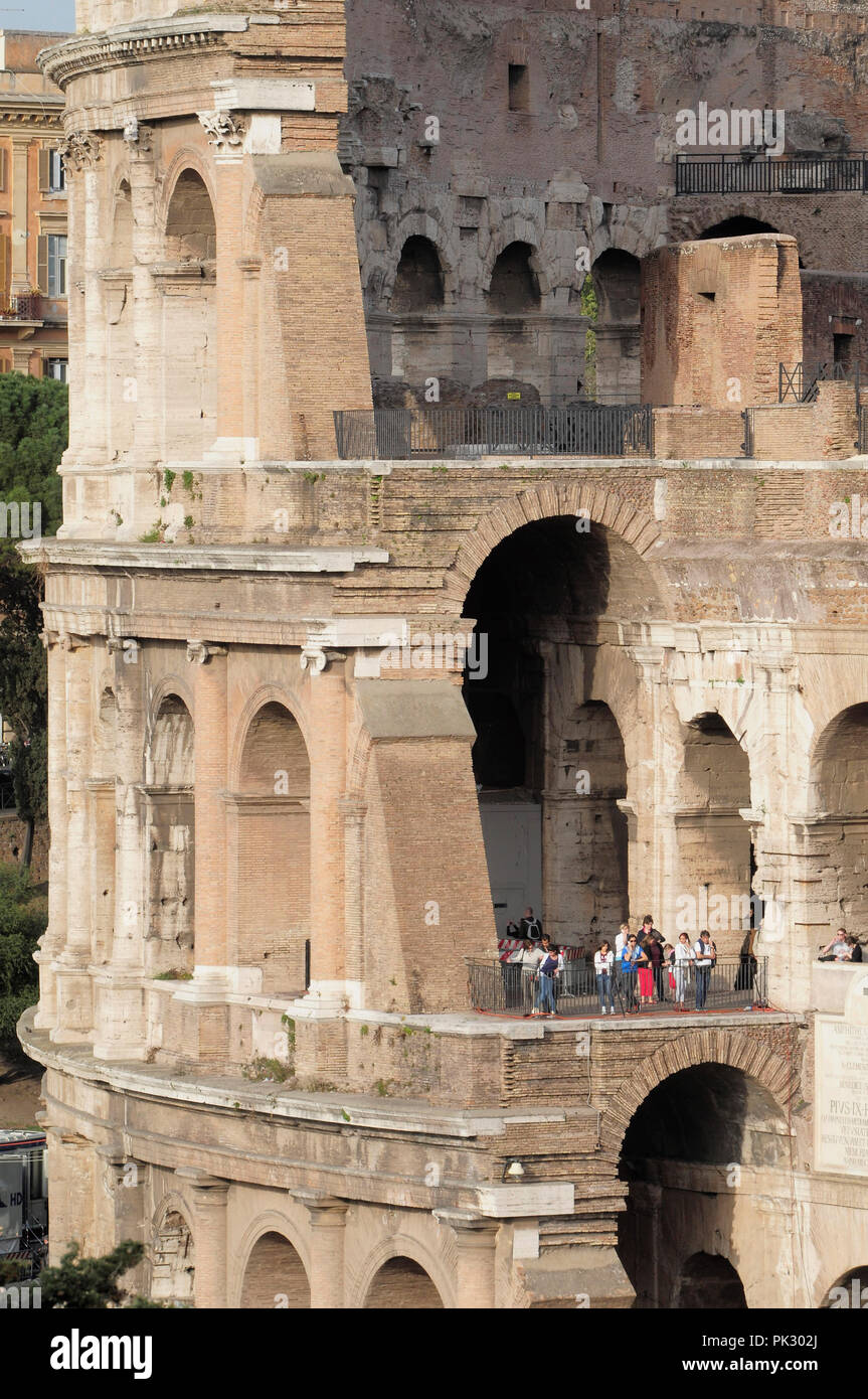 Italy, Lazio, Rome, Colosseum, cross section of the Colosseum showing ...