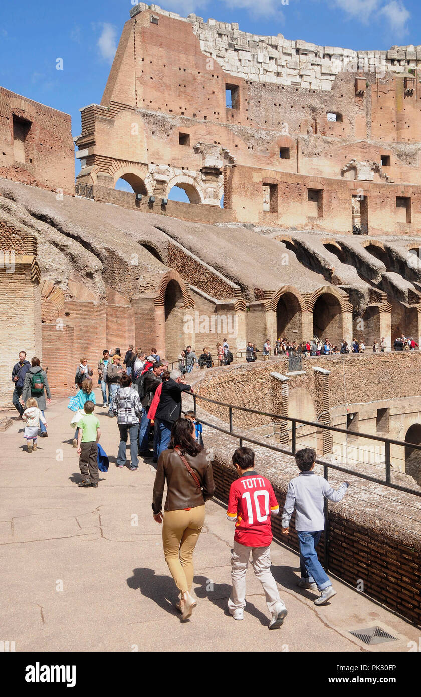 Italy, Lazio, Rome, Colosseum, interior view of the Colosseum with ...
