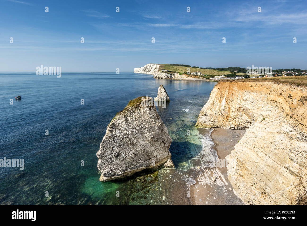 Freshwater Bay on the Isle of Wight in England Stock Photo - Alamy