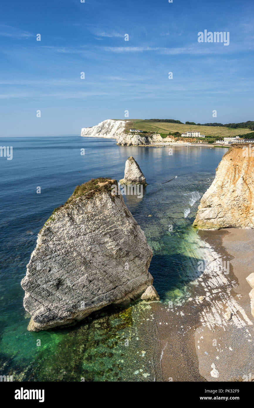Freshwater Bay on the Isle of Wight in England Stock Photo - Alamy