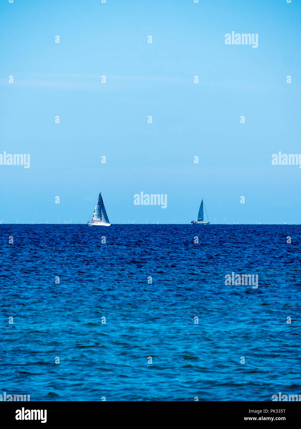 Sailing Baltic Sea, Møns Klint, Mon Island, Denmark, Europe Stock Photo ...