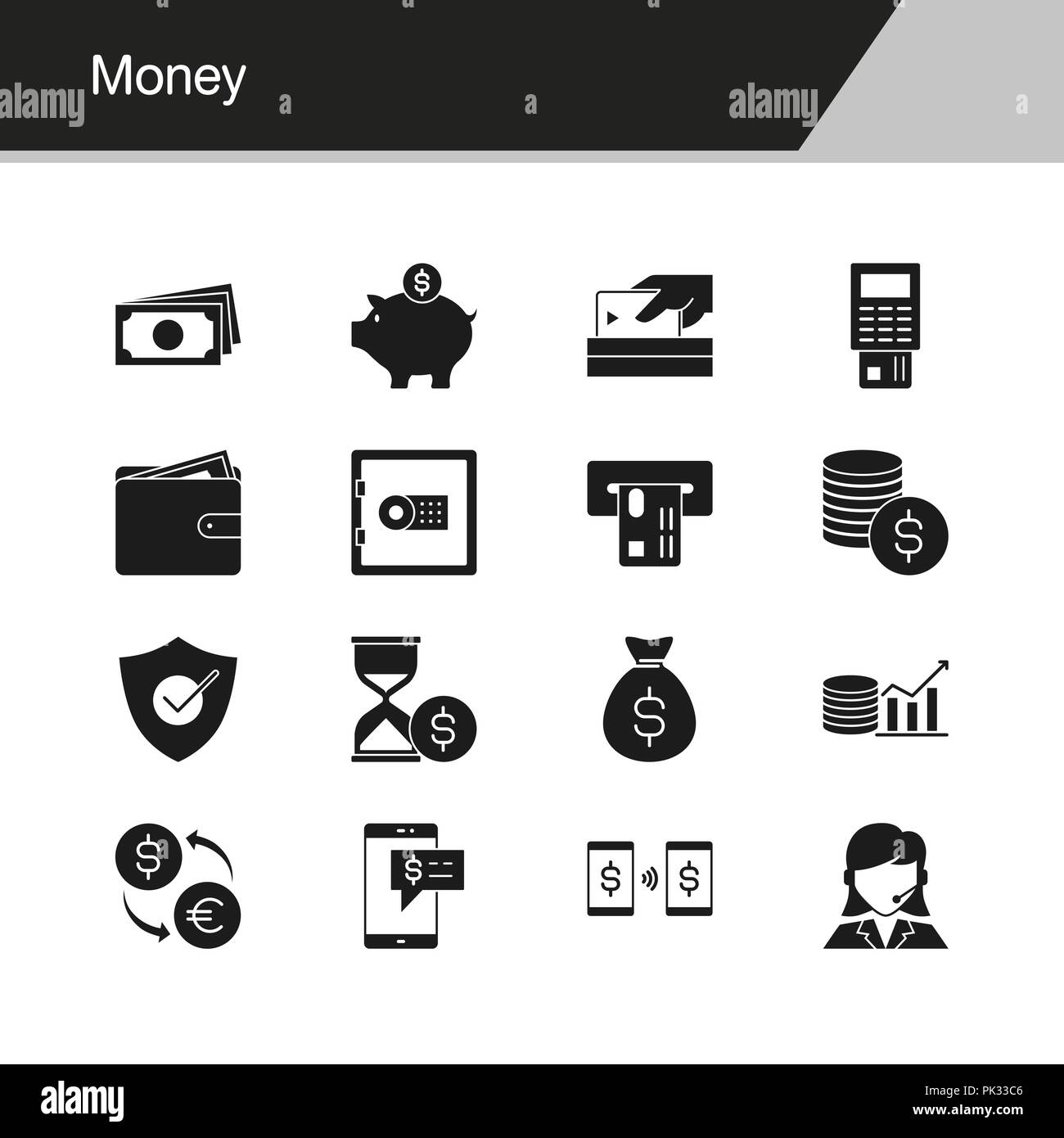 Money icons. Design for presentation, graphic design, mobile ...