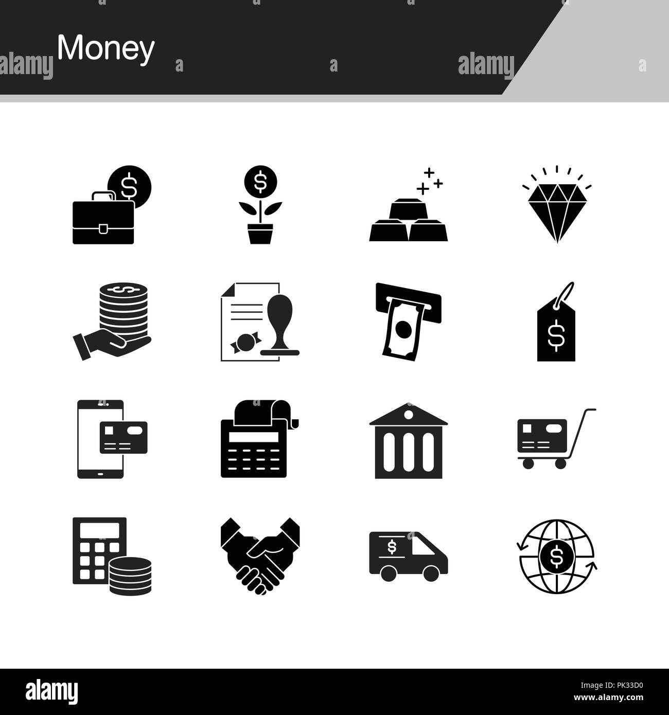 Money icons. Design for presentation, graphic design, mobile ...