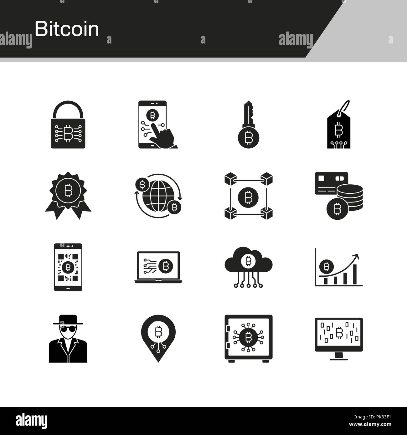 Bitcoin icons. Design for presentation, graphic design, mobile ...