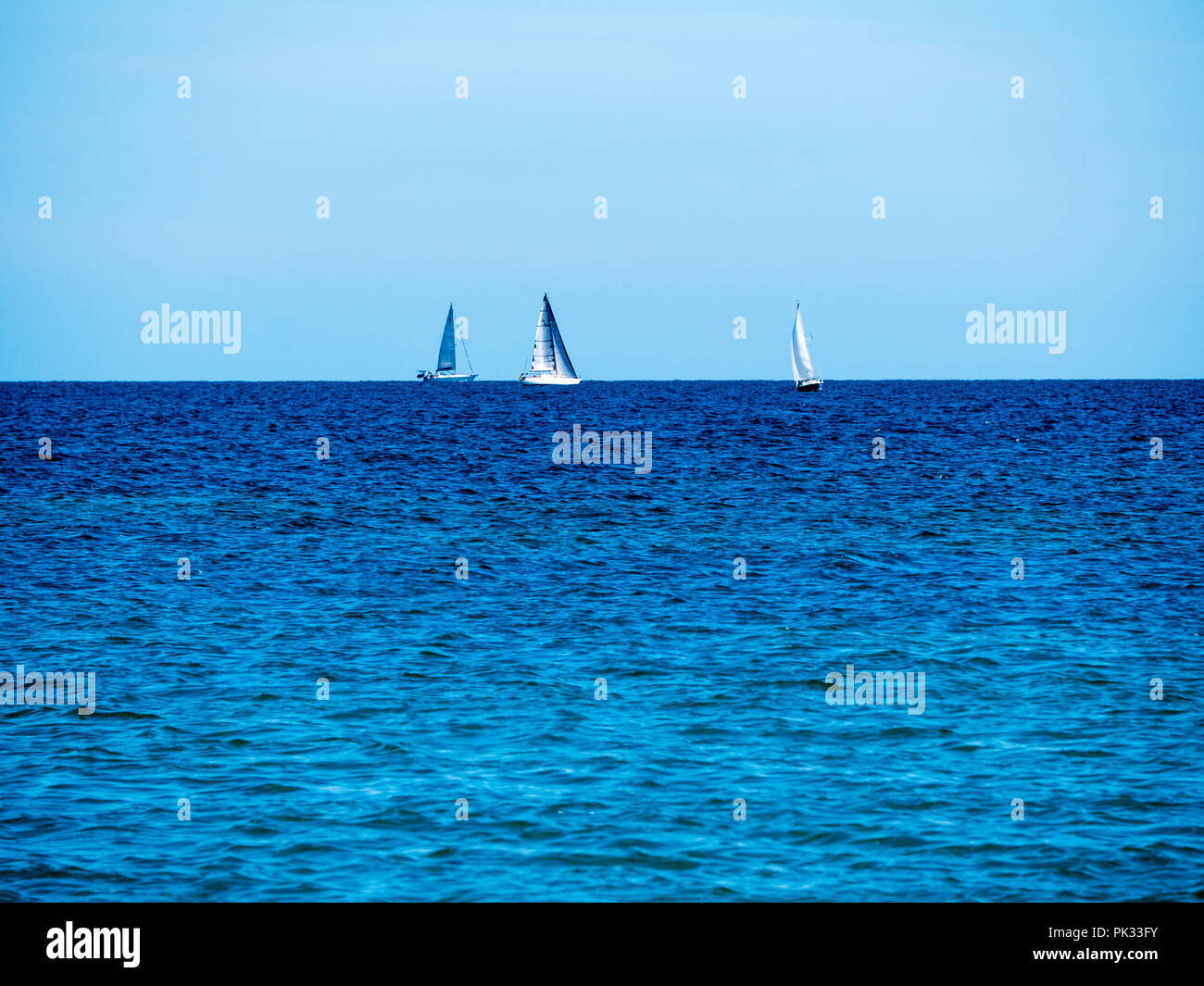 Sailing Baltic Sea, Møns Klint, Mon Island, Denmark, Europe Stock Photo ...