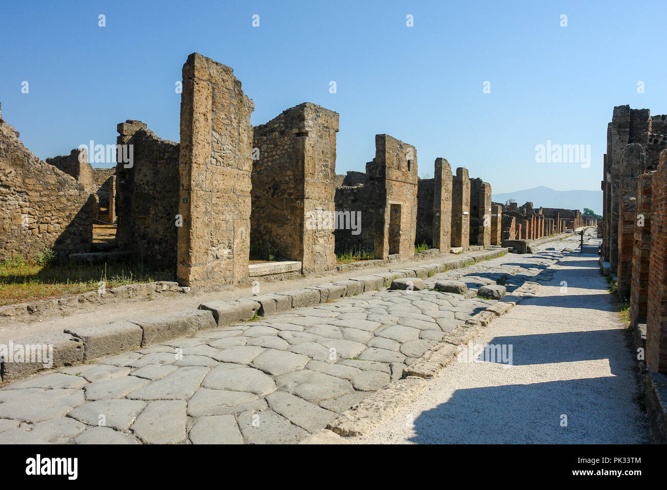Ruins of the ancient roman city of Pompeii, which was destroyed by the ...