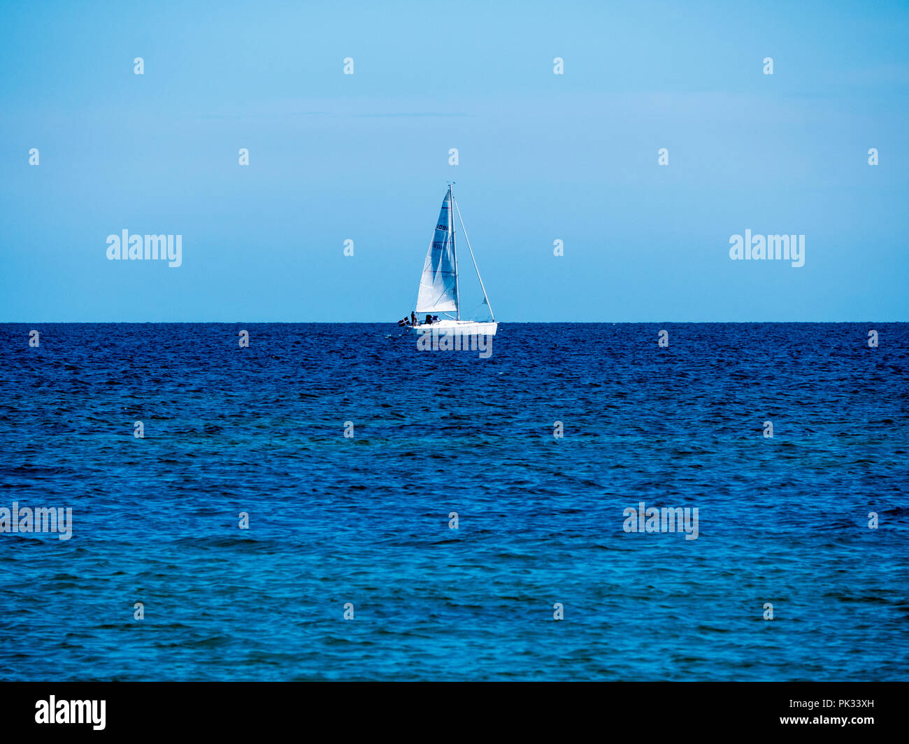 Sailing Baltic Sea, Møns Klint, Mon Island, Denmark, Europe Stock Photo ...