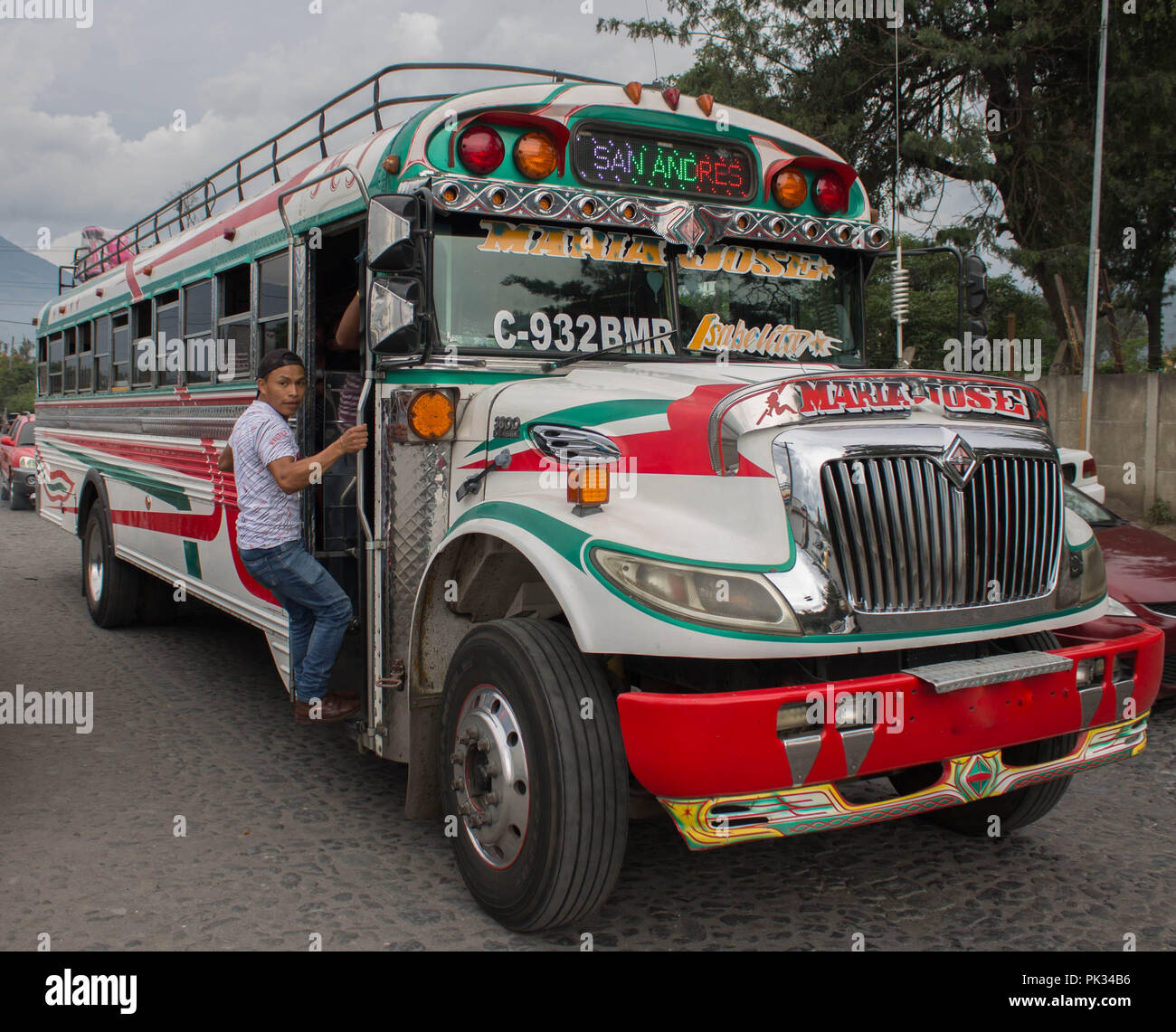 Riding the Chicken Bus Stock Photo - Alamy