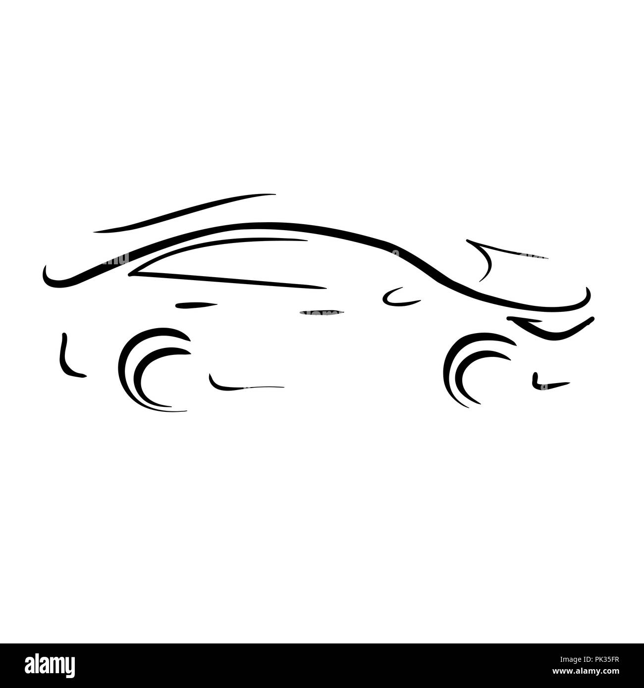Simple sketch car. Vector illustration Stock Vector Image & Art - Alamy