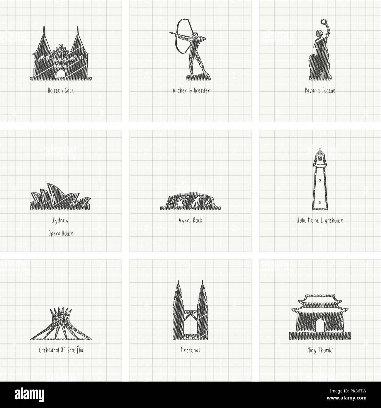 World famous landmarks design vector Stock Vector Image & Art - Alamy