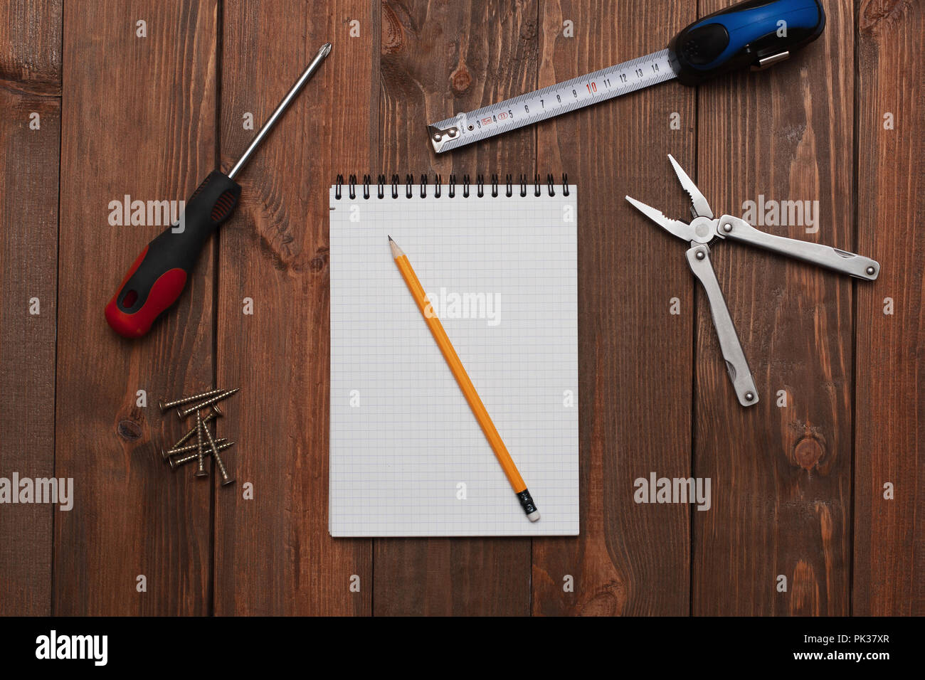 Tools on the table Stock Photo - Alamy