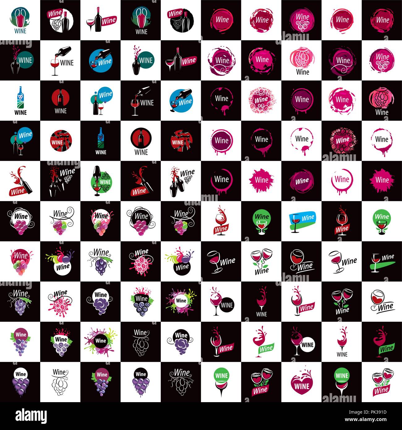 Organic wine bottle design Stock Vector Images - Alamy