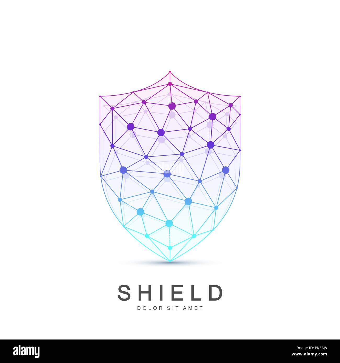 Colorful Vector Template Shield Icon. Protection Logo Icon. Creative ...